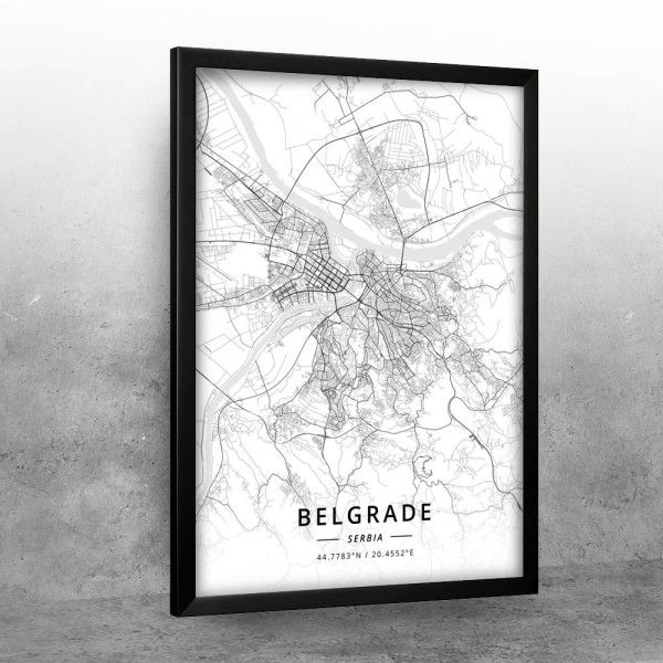 Beograd mapa - white