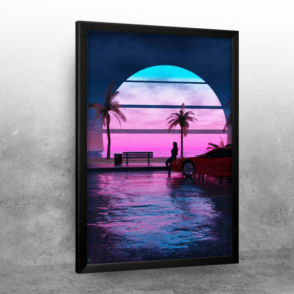 Outrun Beach Sunset