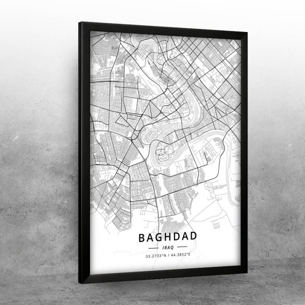 Bagdad mapa - white