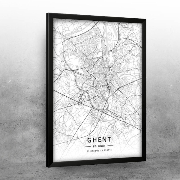 Gent mapa - white