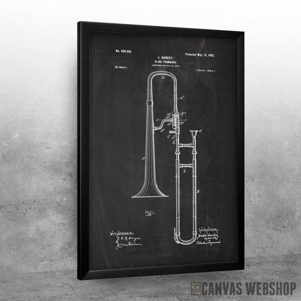 1901 Slide Trombone - Patent Drawing