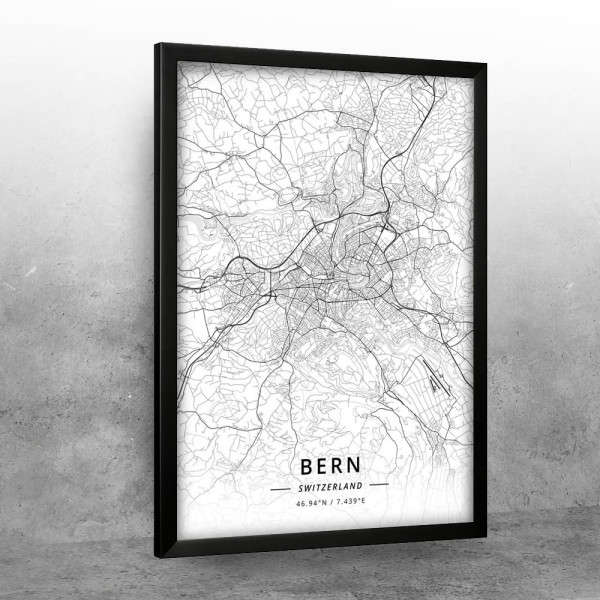 Bern mapa - white