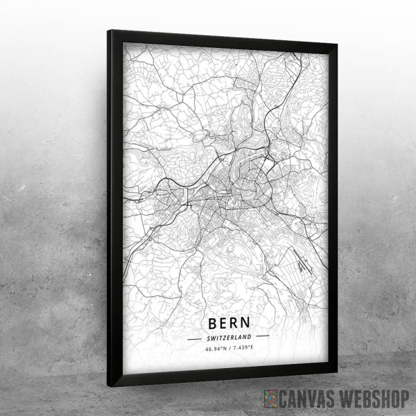 Bern mapa - white