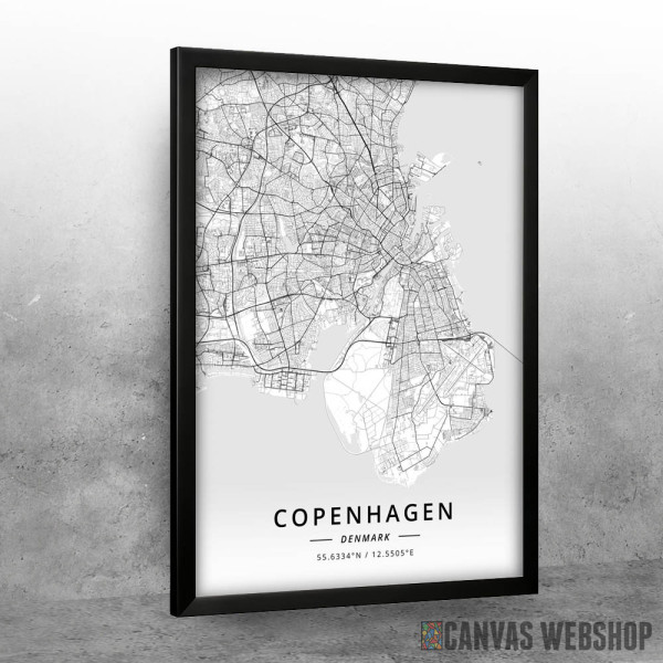 Kopenhagen mapa - white