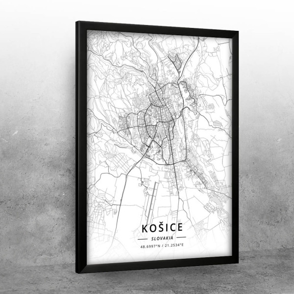 Košice mapa - white