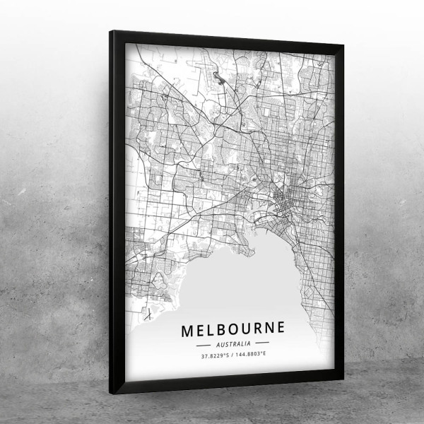 Melburn mapa - white