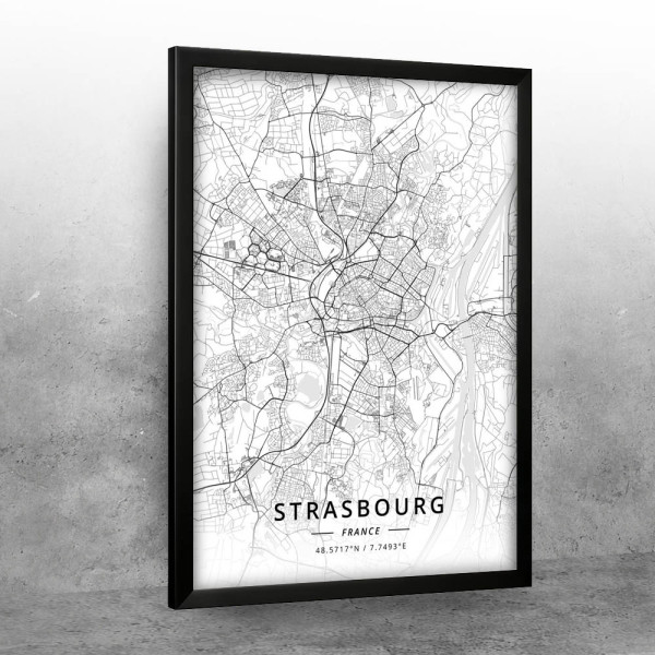 Strazbur mapa - white