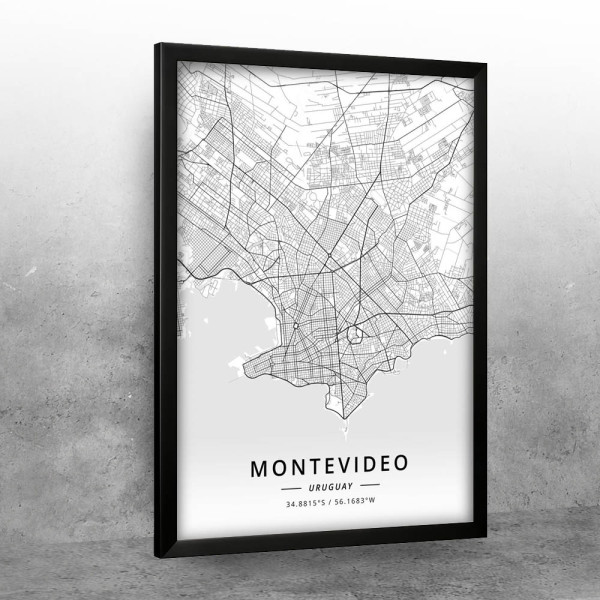 Montevideo mapa - white