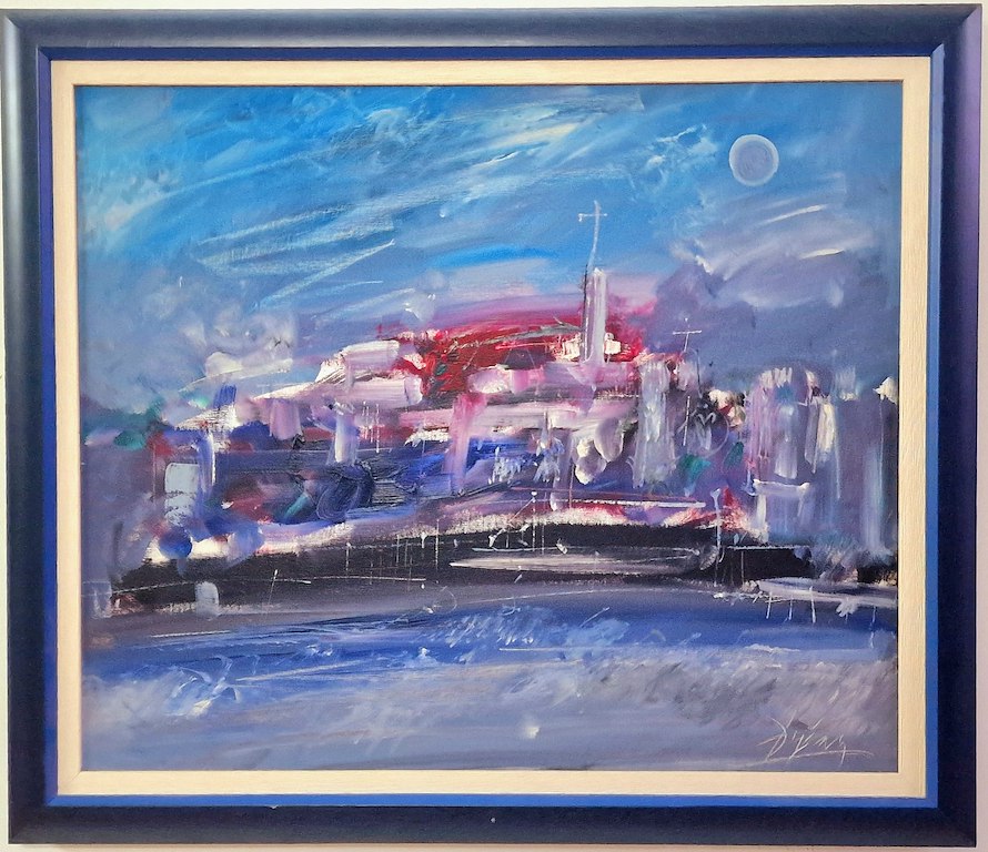 DUSAN MIKONJIC -ULJE NA PLATNU-70X60CM BEOGRAD