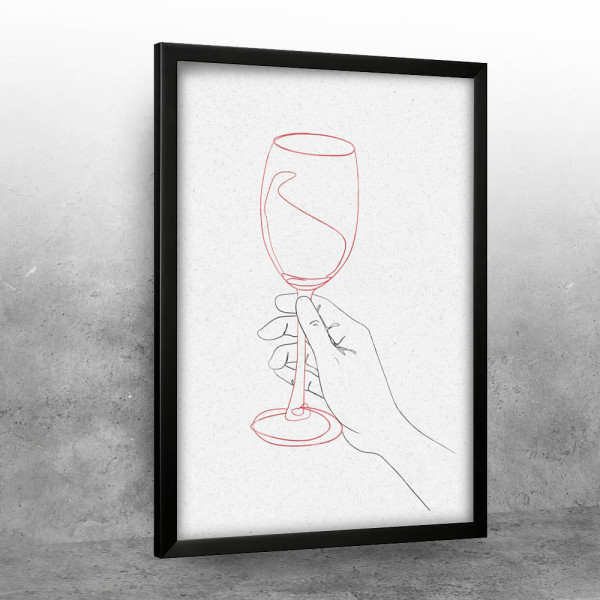 One Line Wine Poster