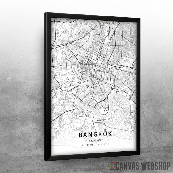 Bangkok mapa - white