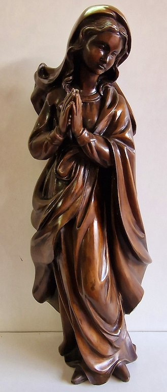 PREDIVNA OGROMNA SKULPTURA BOGORODICE OD CISTE BRONZE – 19TI VEK