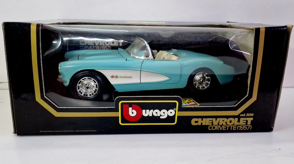 CHEVROLET CORVETTE 1957 – BURAGO -1:18-NEKORISCEN U KUTIJI! 2