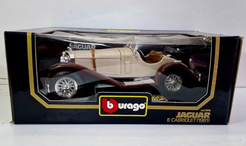 JAGUAR E CABRIOLET 1961 – BURAGO -1:18-NEKORISCEN U KUTIJI!