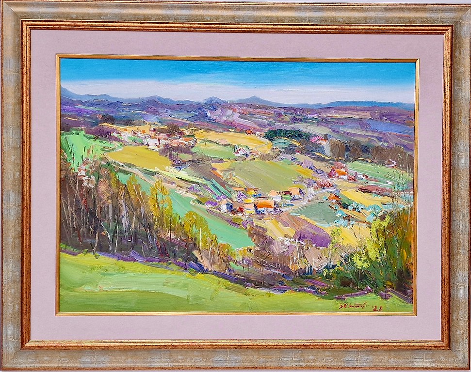 DJORDJE STANIC -ULJE NA PLATNU U LUX RAMU 93X73CM- ZLATIBOR 1