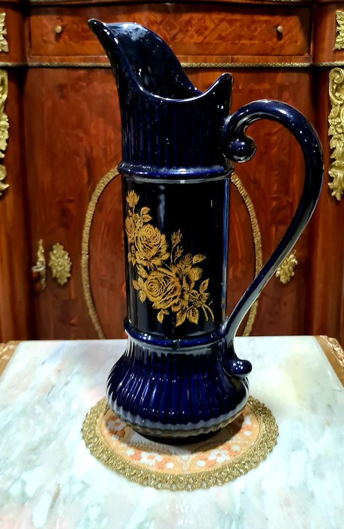 IZUZETNA STARA VELIKA VAZA  PORCELAN SA 24K POZLATOM