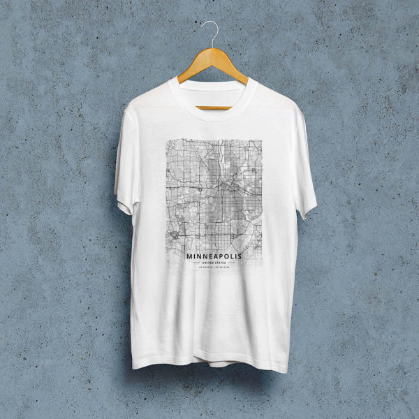 Mineapolis mapa - white