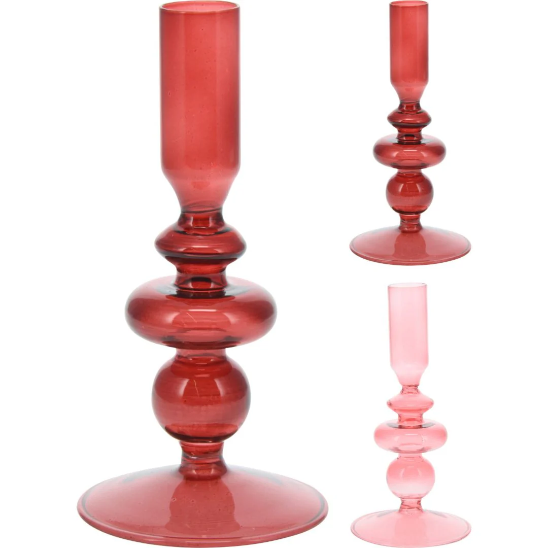 Svećnjak Light Red/Pink h17