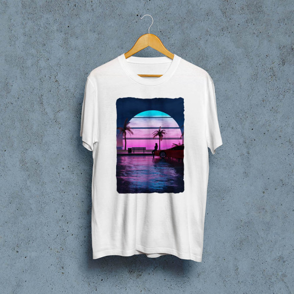 Outrun Beach Sunset