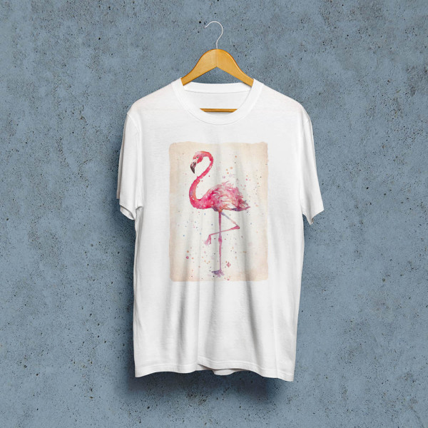 Roze flamingo vodenim bojama