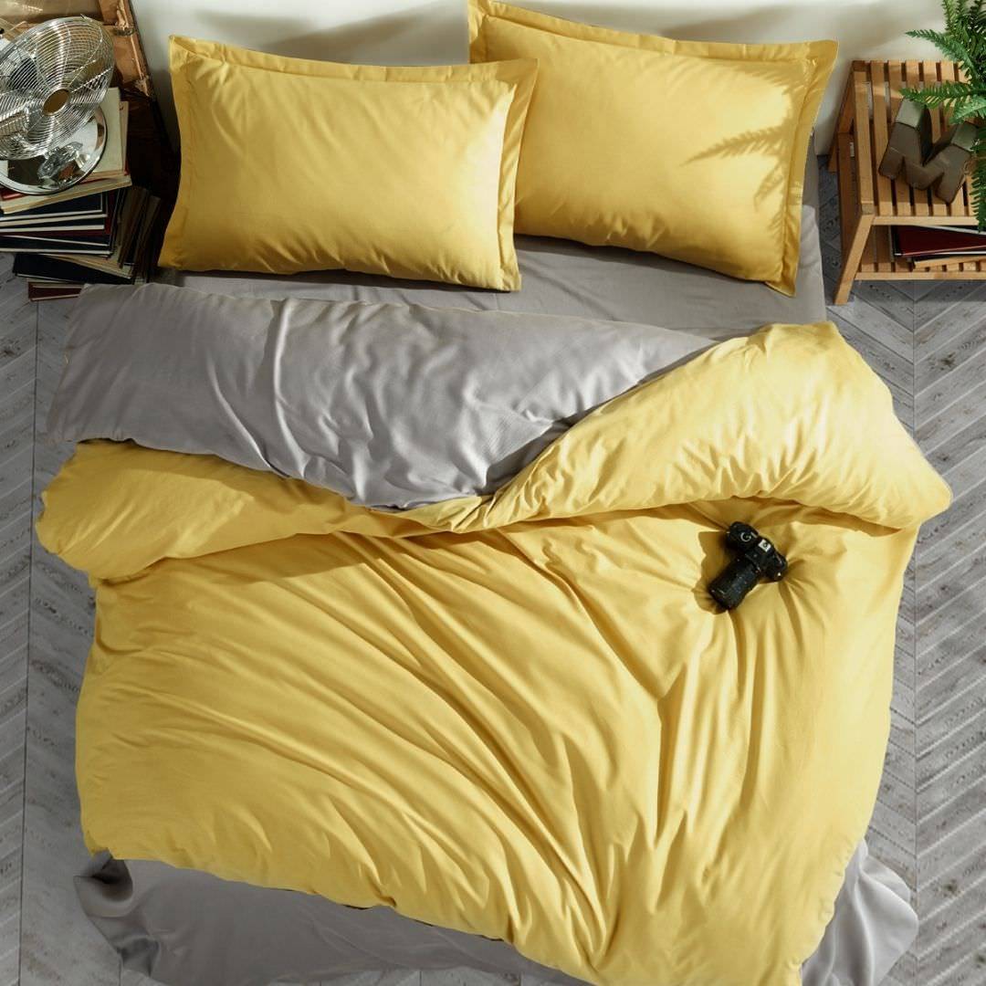 Posteljina Amalfi Prestige Yellow-Grey double