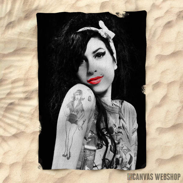 Peškir Amy Winehouse Lips Red Art