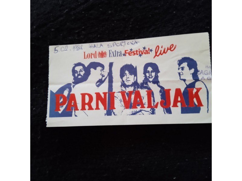 PARNI VALJAK ulaznica za koncert 1988.