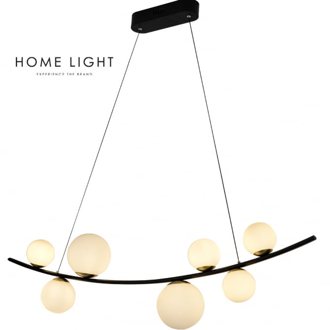 HOME LIGHT – LUNA 252 VISILICA 7*E14 CRNA/ZLATO