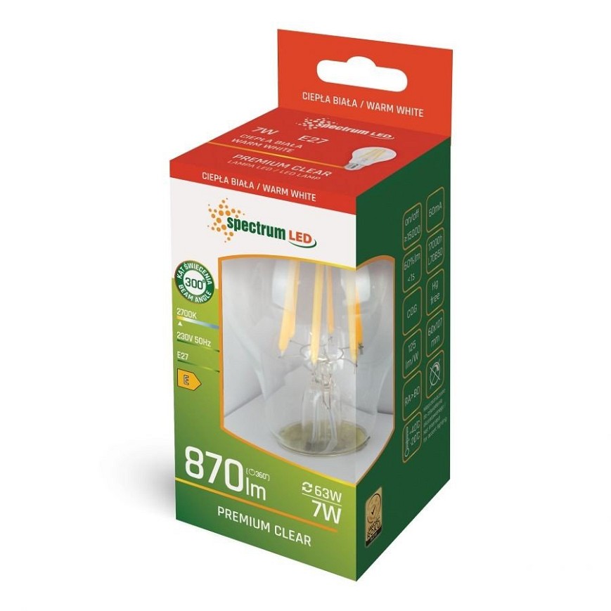 LED SIJALICA FILAMENT E27 7W WW 2700K SPECTRUM