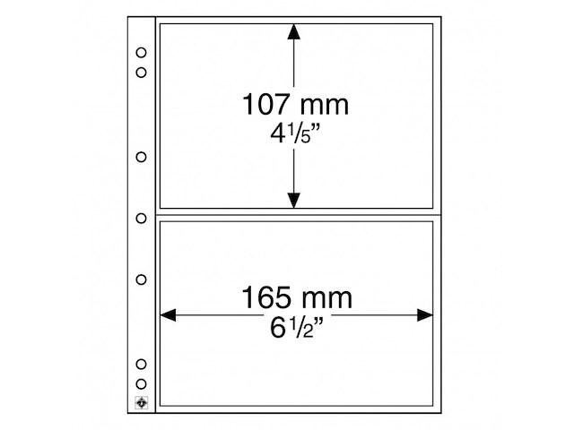 Stranice sa dva polja 165 x 107mm NUMIS