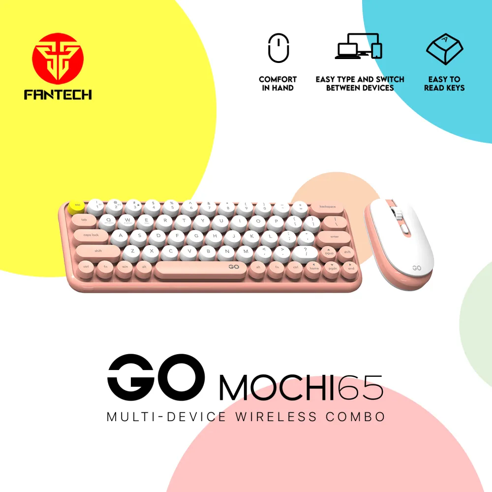 Combo mis tastatura wireless Fantech WK-896 GO Mochi65 narandzasti