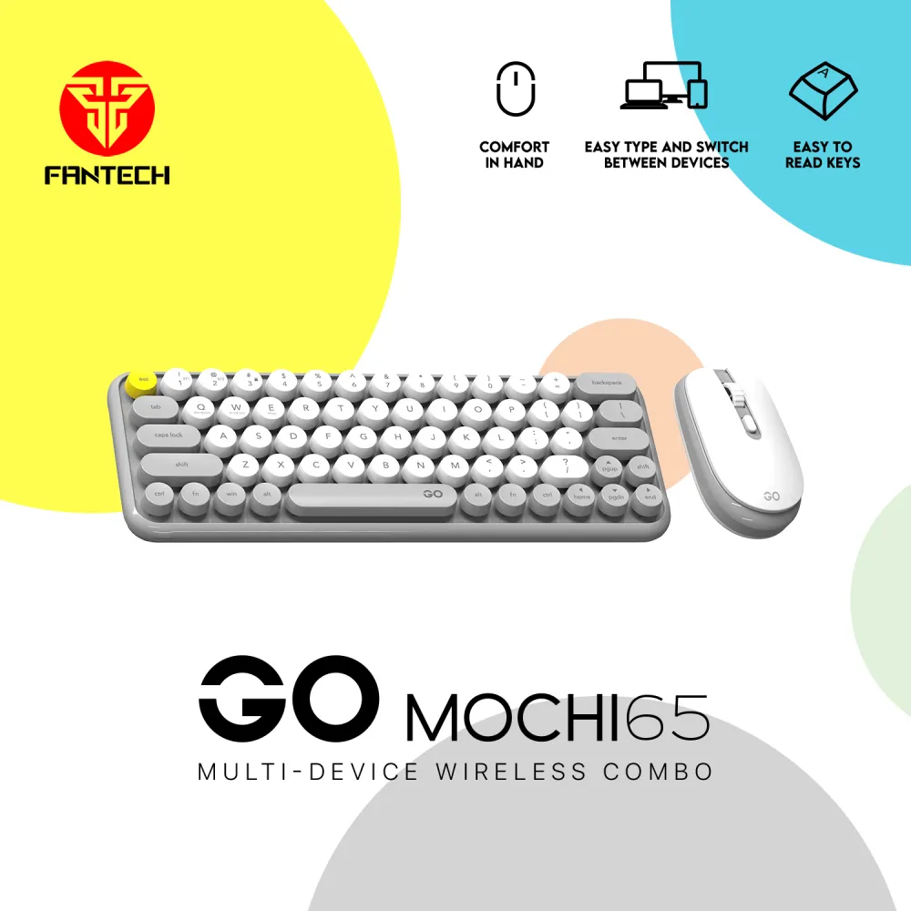 Combo mis tastatura wireless Fantech WK-896 GO Mochi65 sivi