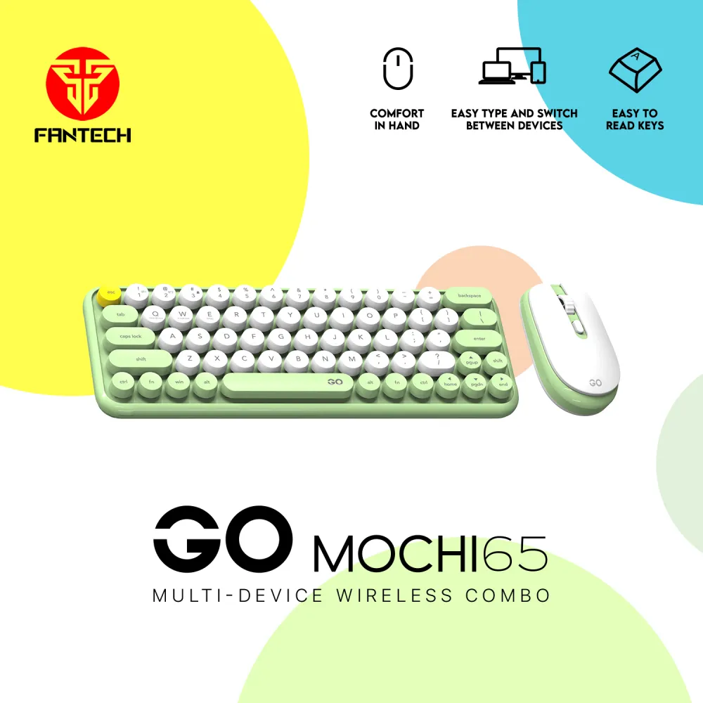 Combo mis tastatura wireless Fantech WK-896 GO Mochi65 zeleni