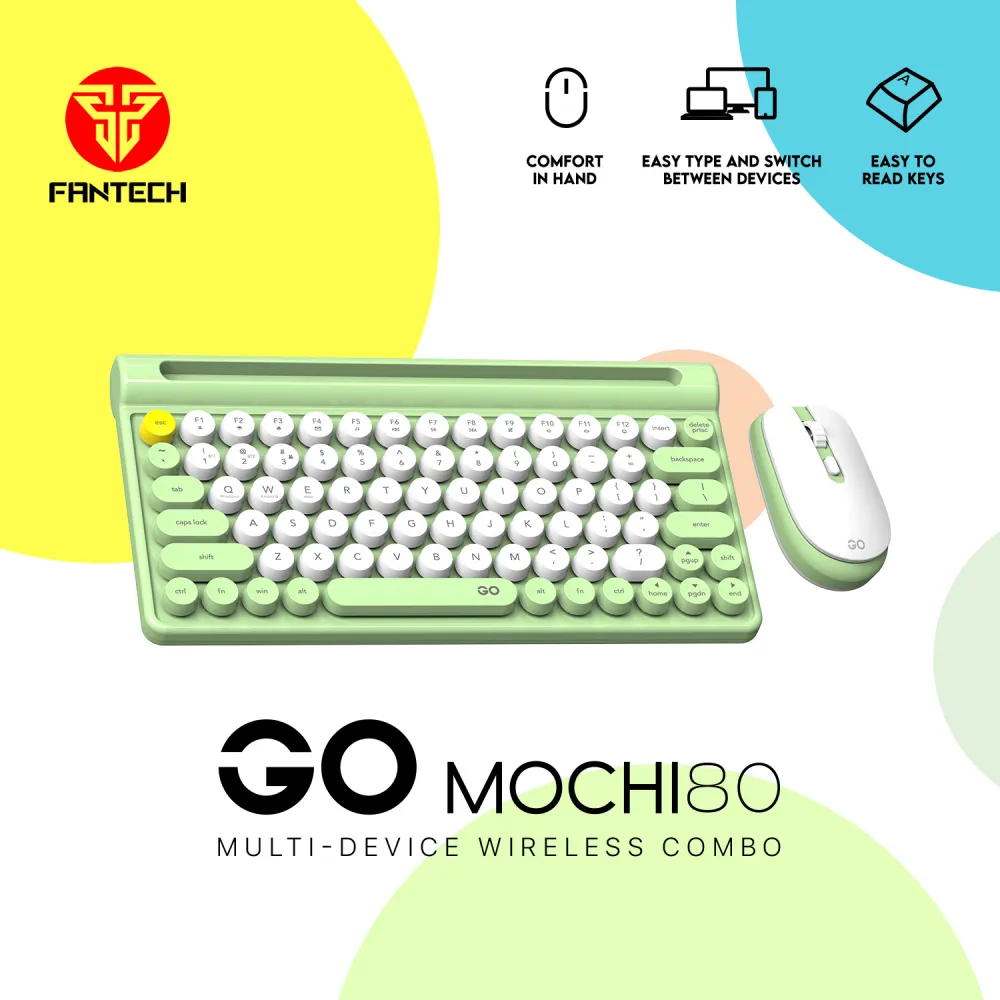 Combo mis tastatura wireless Fantech WK-897 GO Mochi80 zeleni