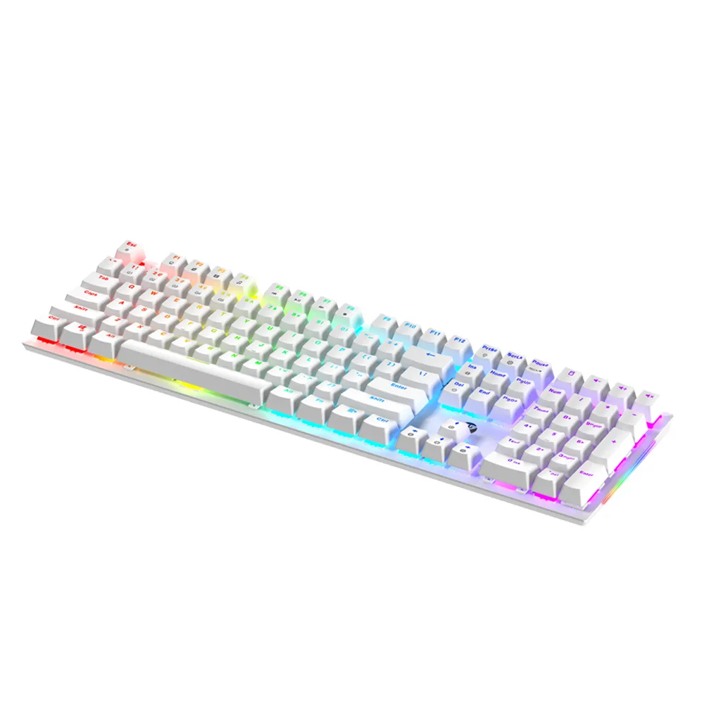 Tastatura mehanicka zicna MAXFIT 108 RGB MK855 bela (red switch) FANTECH