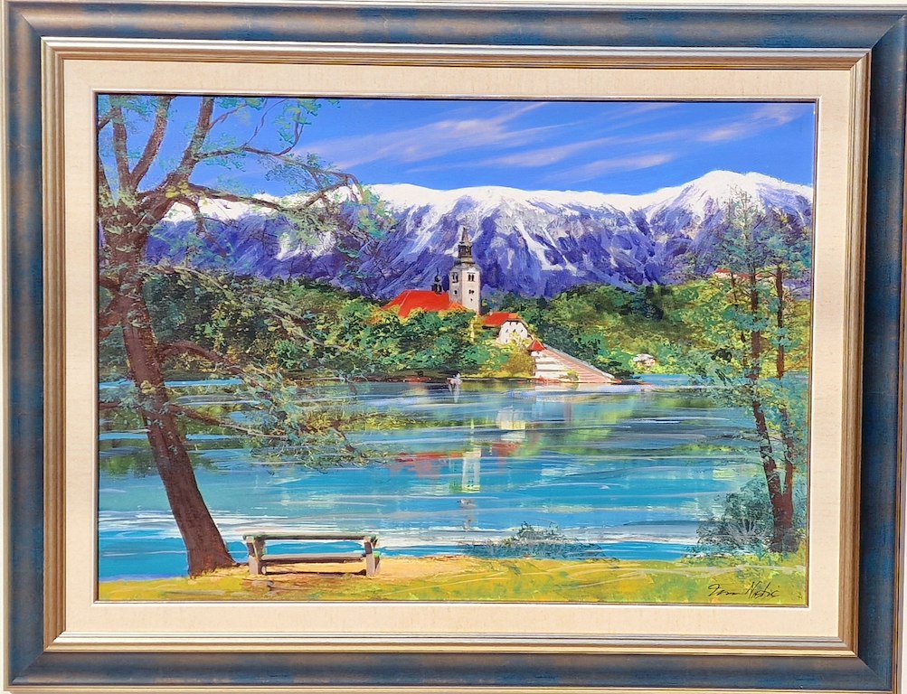 ZORAN NASTIC – ULJE NA PLATNU – 85X65CM – PEJZAZ SA BLEDA -5