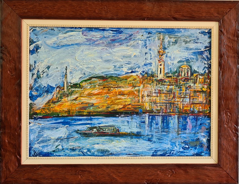 MIODRAG ELEZOVIC -ULJE NA PLATNU- 91X70CM