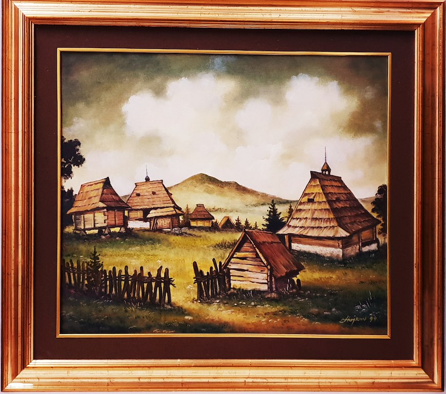 SAVA STOJKOV-ULJE NA PLATNU-95X85CM – MOTIV SA ZLATIBORA – 1999GOD