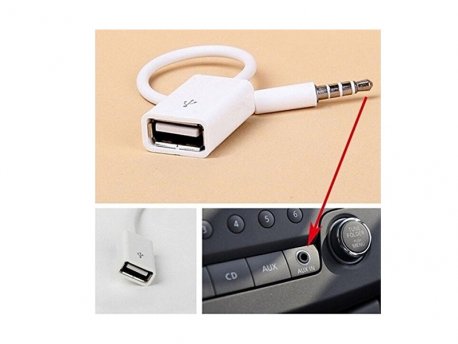 OSTALI USB na AUX adapter beli 17cm A017