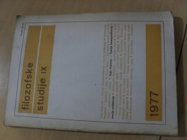 FILOZOFSKE STUDIJE - IX/1977