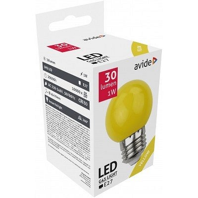 LED SIJALICA E27 G45 1W ZUTA AVIDE