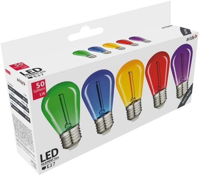 LED SIJALICA FILAMENT E27 0.6W MIX COLOUR AVIDE