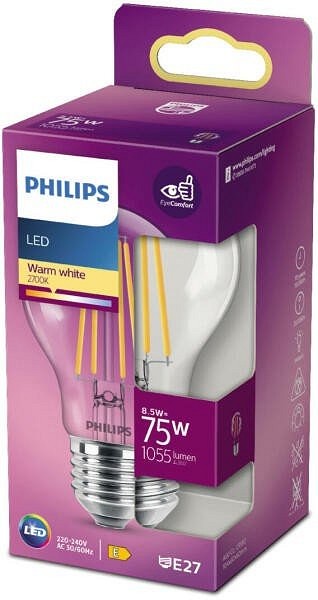 LED SIJALICA FILAMENT E27 8.5W WW 2700K PHILIPS