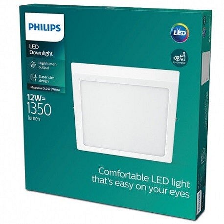 PANEL LED NAD 12W NW 4000K PRIRODNO BELA KVAD MAGNEOS PHILIPS