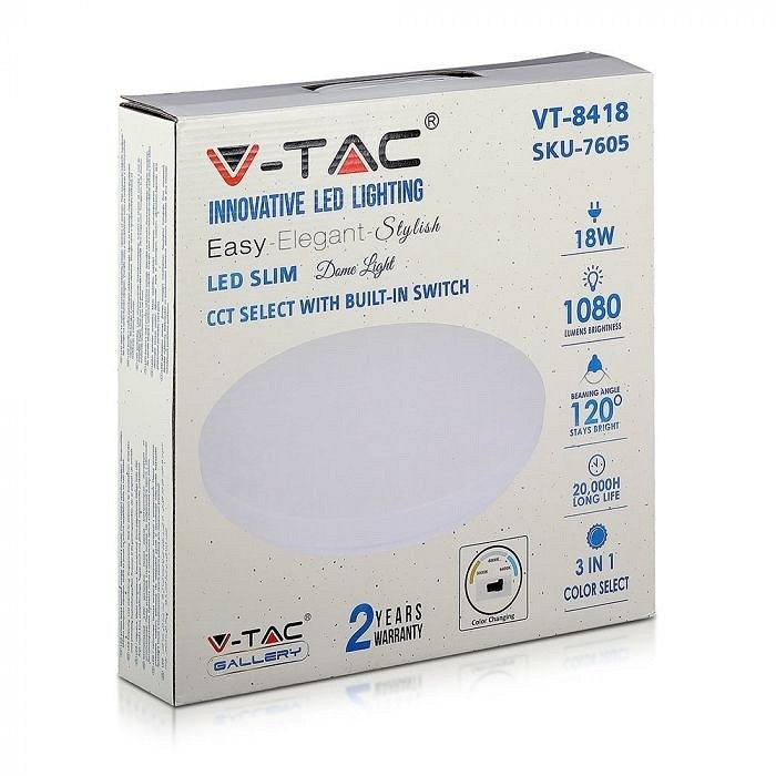 LED PLAFONJERA 18W 3U1 IP20 VTAC