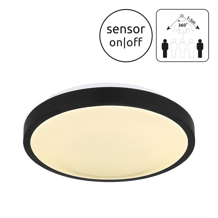 LED PLAFONJERA SA SENZOROM POKRETA IP44 18W NW 41763BS GLOBO