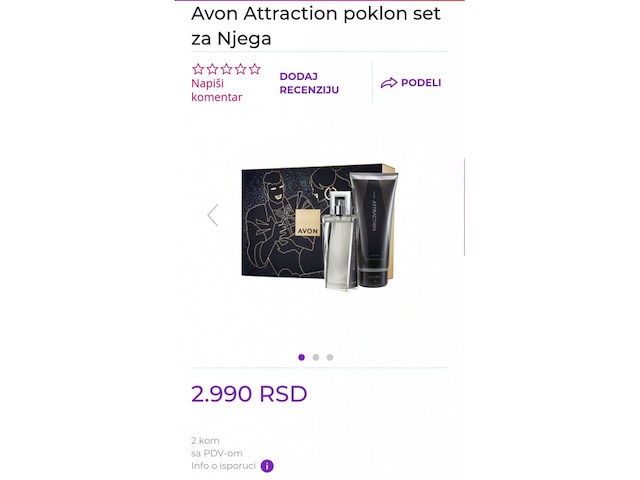 Avon Attraction muški poklon set- novo