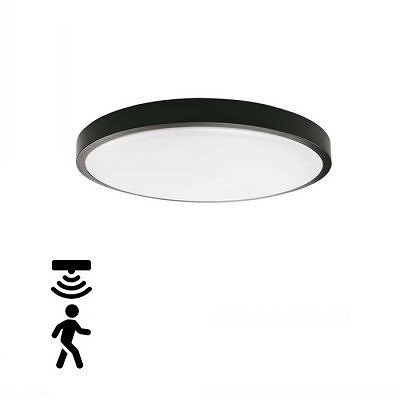 LED PLAFONJERA SA MICROWAVE SENZOROM POKRETA 24W 2400lm 4000K IP44 RD CRNA VTAC