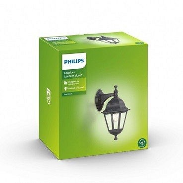 FENJER ZIDNA LAMPA 1XE27 CRNI LIMA PHILIPS