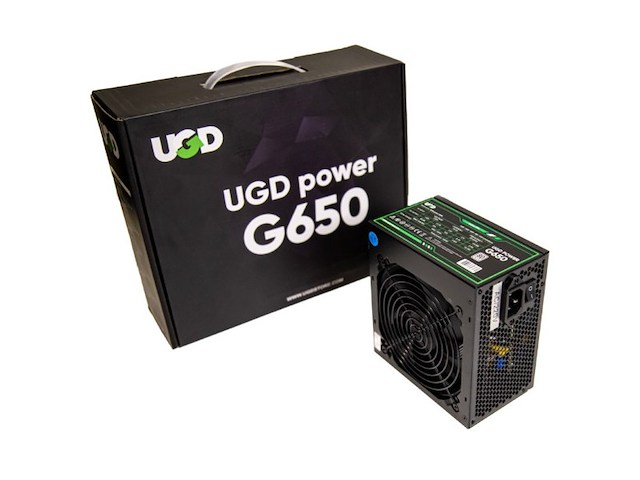 Napajanje G650 650W UGD Power 12cm FAN, 20+4pin, 4+4pin, 4xSATA, 2xIDE, 2x6+2pin 80Plus, Black